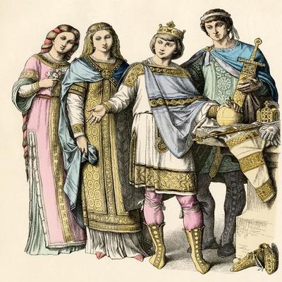 'Charlemagne, King of the Franks and His Royal Court During the Middle ...