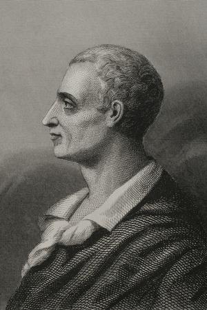 Montesquieu, French Philosopher, Portrait, 1858 (Engraving) Giclee ...