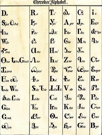 'Cherokee Alphabet Developed by Sequoyah' Giclee Print | Art.com