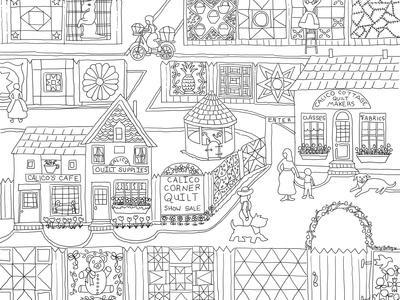 'Calico Quilt Show Outline' Giclee Print - Cheryl Bartley | Art.com