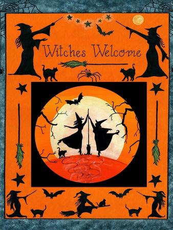 Witches Welcome Flag Giclee Print - Cheryl Bartley | Art.com