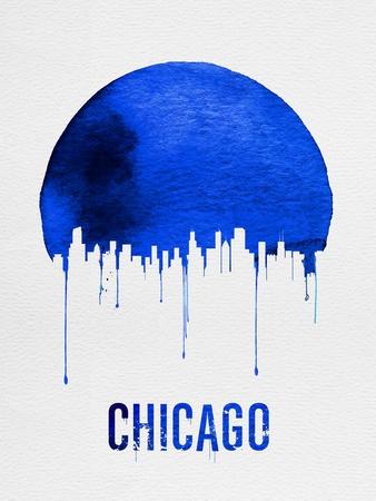 'Chicago Skyline Blue' Art Print | Art.com