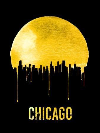Chicago Skyline Yellow Art Print | Art.com