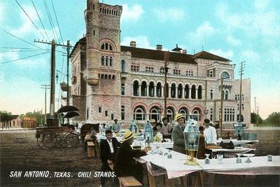 'Chili Stands, San Antonio, Texas' Art Print | Art.com