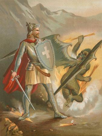 'Christian Vanquishes Apollyon' Giclee Print | Art.com