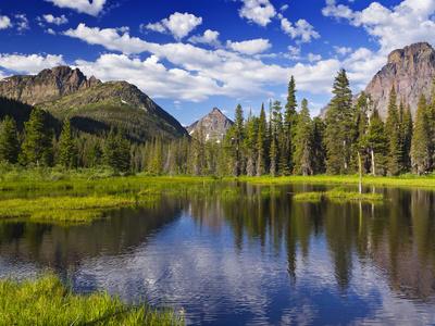 Beaver Pond in Two Medicine Valley, Glacier National Park, Montana, Usa ...