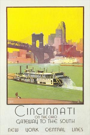 'Cincinnati Travel Poster' Art Print | Art.com