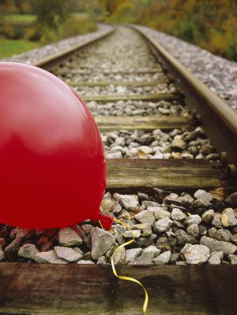 'Close-up of a Balloon on a Railroad Track, Germany' Photographic Print ...