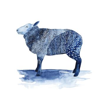'Cobalt Farm Animals III' Art Print - Grace Popp | Art.com