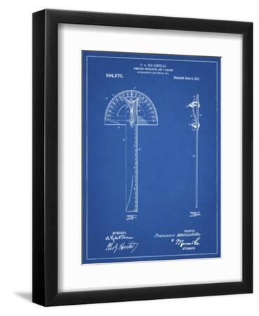 PP1002-Blueprint Protractor T-Square Patent Poster Framed Giclee Print ...