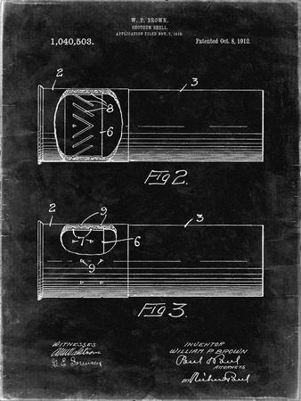 PP1033-Black Grunge Shotgun Shell Patent Print Giclee Print - Cole ...