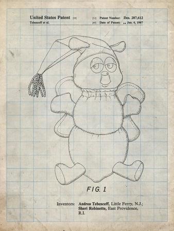 PP1070-Antique Grid Parchment Stuffed Animal Poster Giclee Print - Cole ...