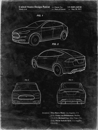 'PP1093-Black Grunge Tesla Model S Poster' Giclee Print - Cole Borders ...