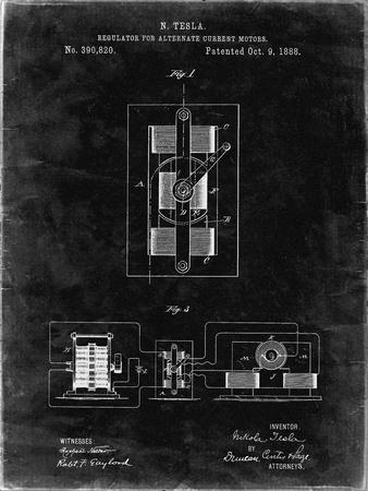 'PP1095-Black Grunge Tesla Regulator for Alternate Current Motor Patent ...