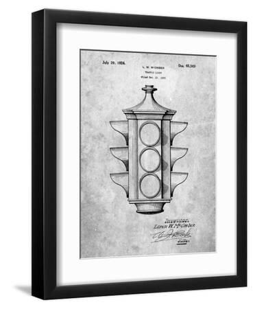 PP1109-Slate Traffic Light 1923 Patent Poster Framed Giclee Print ...