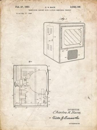 PP1115-Vintage Parchment Tube Television Patent Poster Giclee Print ...