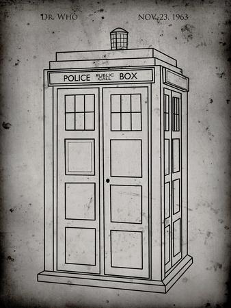 PP189- Faded Grey Doctor Who Tardis Poster Giclee Print - Cole Borders ...