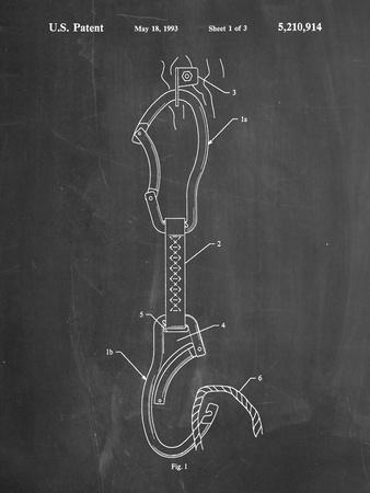 'PP200- Chalkboard Automatic Lock Carabiner Patent Poster' Giclee Print ...
