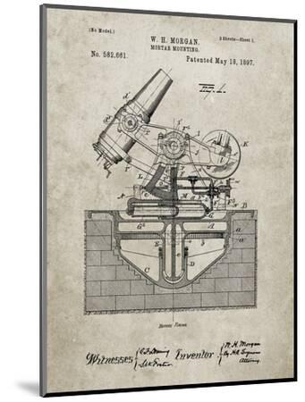 PP445-Sandstone Military Mortar Launcher Patent Poster Mounted Giclee ...