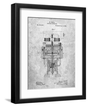 PP463-Slate Tesla Electric Generator Poster Framed Giclee Print - Cole ...