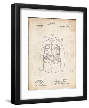 PP465-Vintage Parchment World War 1 Military Coat Patent Poster Framed ...
