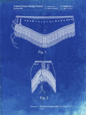 'PP685-Faded Blueprint Belly Dancing Belt Poster' Giclee Print - Cole ...