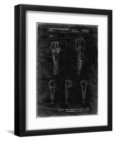 PP686-Black Grunge Ear Buds Patent Poster Framed Giclee Print - Cole ...