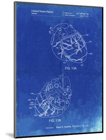 'PP702-Faded Blueprint Anatomical Heart Poster' Mounted Giclee Print ...