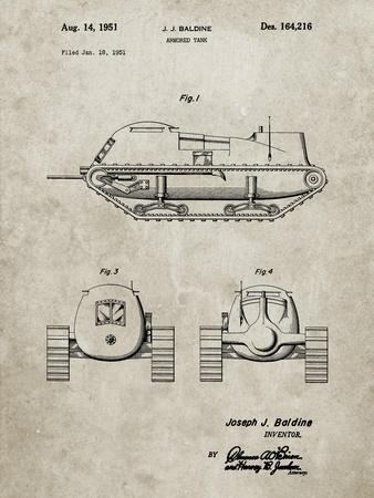 PP705-Sandstone Armored Tank Patent Poster Giclee Print - Cole Borders ...