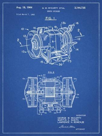 'PP733-Blueprint Bench Grinder Patent Poster' Giclee Print - Cole ...
