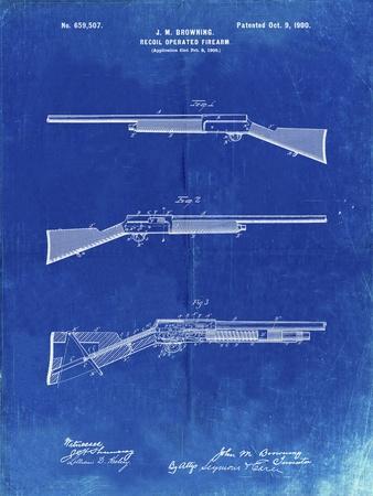 'PP754-Faded Blueprint Browning Auto 5 Shotgun 1900 Patent Poster ...