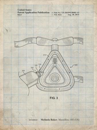 'PP775-Antique Grid Parchment CPAP Mask Patent Poster' Giclee Print ...