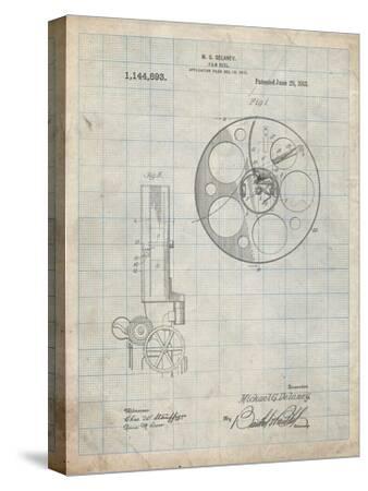 'PP807-Antique Grid Parchment Film Reel 1915 Patent Poster' Stretched ...