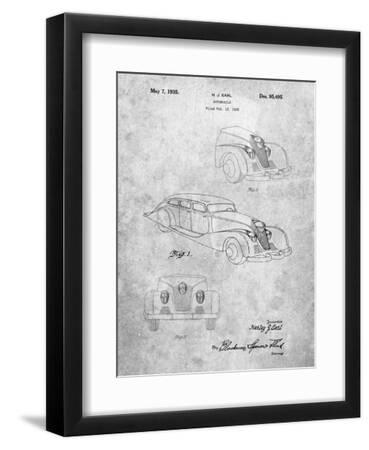 PP855-Slate GM Cadillac Concept Design Patent Poster Framed Giclee ...