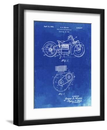 'PP892-Faded Blueprint Indian Motorcycle Drive Shaft Patent Poster ...