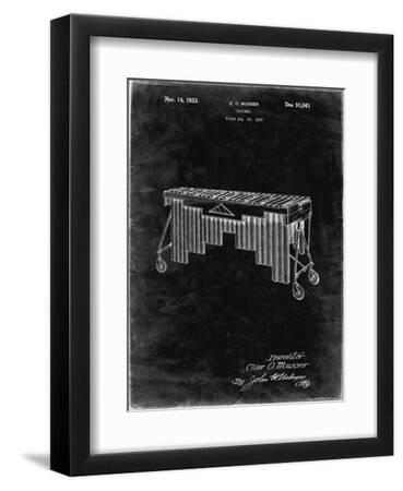 PP949-Black Grunge Marimba Poster Framed Giclee Print - Cole Borders ...