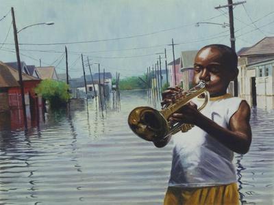 'Boy With Horn, 2010 (oil on board)' Giclee Print - Colin Bootman | Art.com