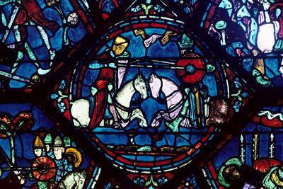 'Combat Between Roland and King Marsile, Stained Glass, Chartres ...