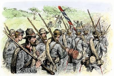 Confederate Soldiers Civil War Painting