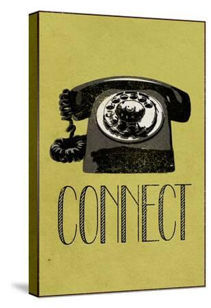 'Connect Retro Telephone' Stretched Canvas Print | Art.com