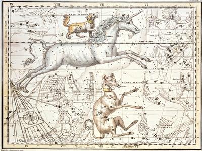 'Constellations of Monoceros the Unicorn, Canis Major and Minor from A ...