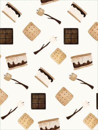 'Smores Pattern 2' Art Print - Corinne Rose Design | Art.com