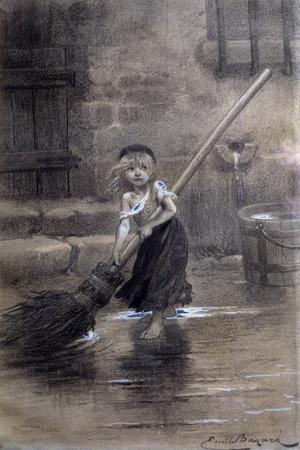 'Cosette, Sweeping Barefoot - by Emile Bayard' Giclee Print | Art.com