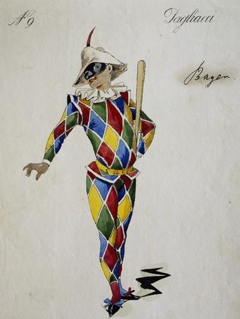 Costume Sketch for Beppe in Pagliacci, Opera by Ruggero Leoncavallo ...