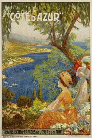 'Cote D'azur Travel Poster by David Dellepiane' Giclee Print | Art.com