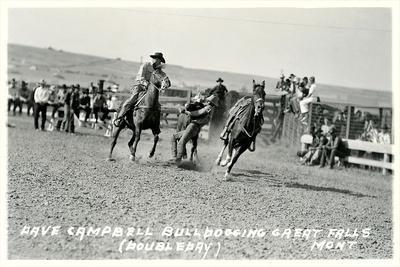 Cowboy Bulldogging, Montana Art Print | Art.com