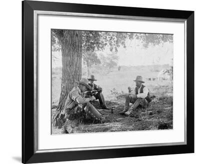 Cowboys Eating Dinner under a Tree Photograph - Texas Art Print by ...