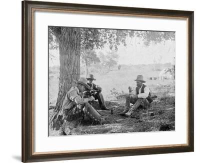 Cowboys Eating Dinner under a Tree Photograph - Texas Art Print by ...