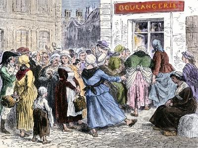 'Crowd of Angry Women at the Door of a Bakery during the French ...
