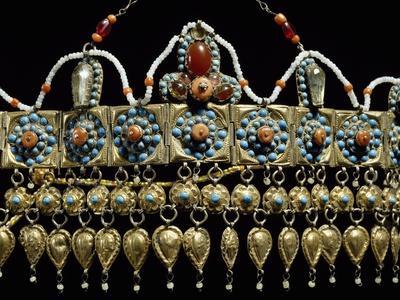 'Crown of Silver-Gilt, Coral, Turquoise and Glass Paste from Samarkand ...